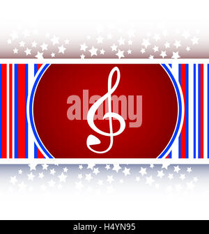 Music icon isolated on glossy red round button abstract illustration ...