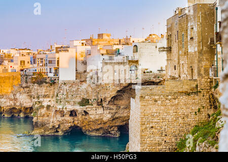 sunset on Polignano, Apulia coast in Italy Stock Photo - Alamy