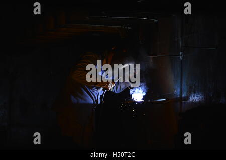 Welder in action. Series Stock Photo - Alamy