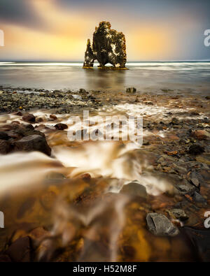Hvitserkur at sunset, Iceland Stock Photo - Alamy