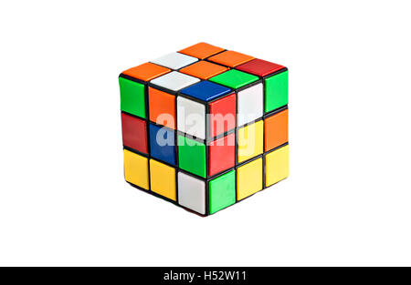 Folding multi-colored cube isolated. Style: abstraction, illustration ...