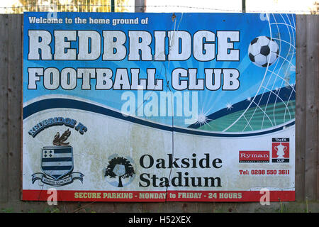 Welcome to Oakside Stadium sign during Redbridge vs Barkingside, Essex ...