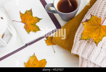 autumn still life tea on the table with sweets Stock Photo - Alamy