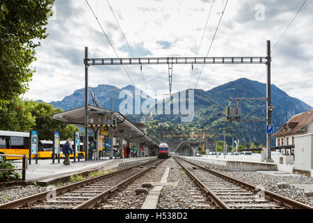 Interlaken West station, Interlaken, Switzerland, Europe Stock Photo ...