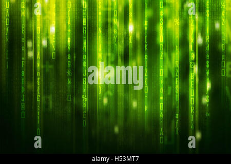 green matrix background with computer code Stock Photo - Alamy