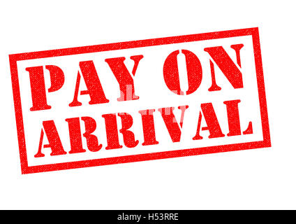 PAYMENT ON ARRIVAL red Rubber Stamp over a white background Stock Photo ...