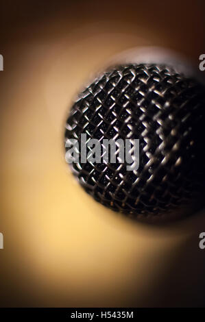 Extreme close-up of microphone Stock Photo - Alamy
