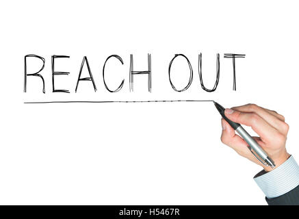 Conceptual hand writing showing Reach. Concept meaning the distance ...