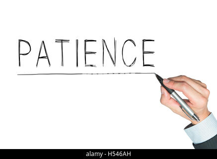 patience word written by hand on a transparent board Stock Vector Art ...