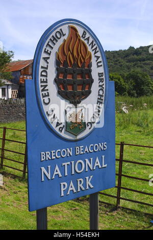 Brecon Beacons national park sign Wales UK Stock Photo - Alamy