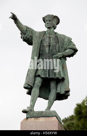 Italy, Liguria, Rapallo, Statue of Christopher Columbus Stock Photo - Alamy