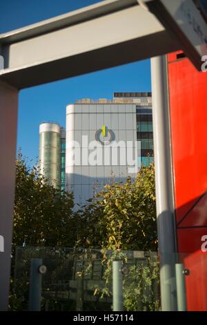 Global Switch technology data centre business logo on modern building ...