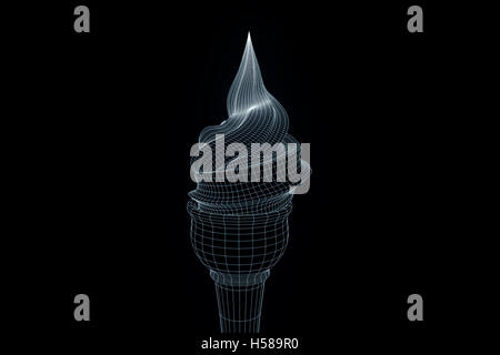 Icecream in Hologram Wireframe Style. Nice 3D Rendering Stock Photo - Alamy