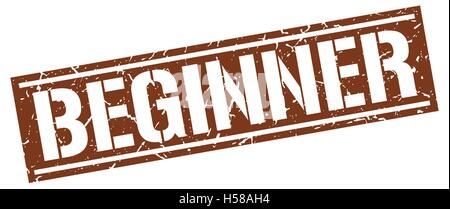 beginner stamp. beginner square grunge sign. beginner Stock Vector ...