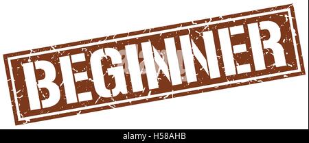 beginner stamp. beginner square grunge sign. beginner Stock Vector ...