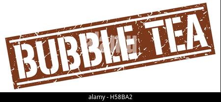 bubble tea square grunge stamp Stock Vector Image & Art - Alamy