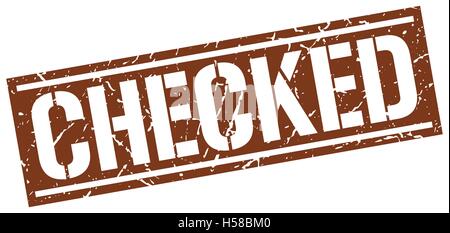 checked stamp. checked square grunge sign. checked Stock Vector Image ...