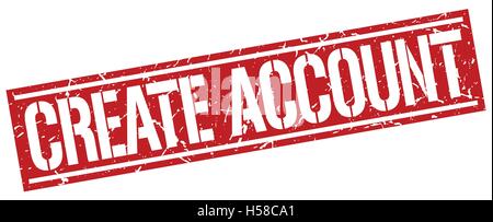 create account square stamp. create account grunge sign set Stock ...
