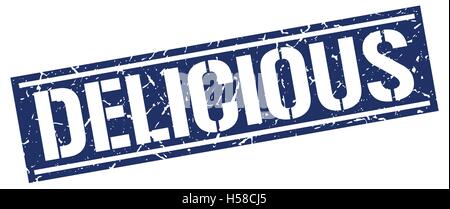 delicious stamp. delicious square grunge sign. delicious Stock Vector ...