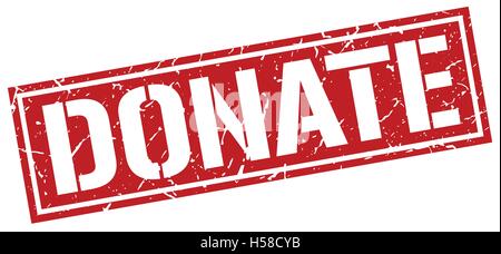 donate stamp. donate square grunge sign. donate Stock Vector Image ...