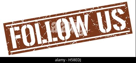 follow us stamp. follow us square grunge sign. follow us Stock Vector ...