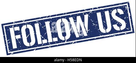 follow us stamp. follow us square grunge sign. follow us Stock Vector ...