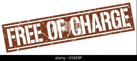 free of charge stamp. square grunge sign isolated on white background ...
