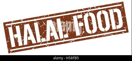 halal food stamp. halal food square grunge sign. halal food Stock ...