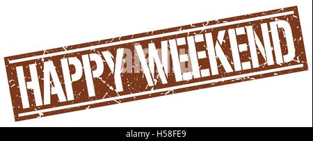 happy weekend stamp. happy weekend square grunge sign. happy weekend ...