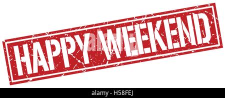 happy weekend stamp. happy weekend square grunge sign. happy weekend ...