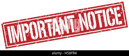 important notice stamp. important notice square grunge sign. label ...