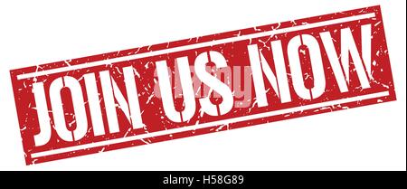 join us now square stamp. join us now grunge sign set Stock Vector ...