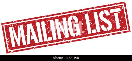 mailing list stamp. mailing list square grunge sign. mailing list Stock Vector Image & Art - Alamy
