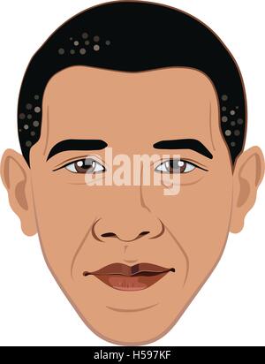 Barack Obama drawing, US president portrait vector Stock Vector Image ...