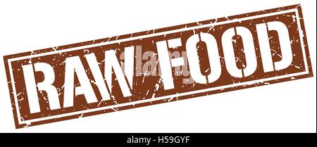 raw food stamp. raw food square grungy red sign Stock Vector Image ...