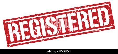 registered stamp. registered square grunge sign. label Stock Vector ...