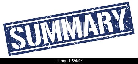 summary stamp. summary square grunge sign. summary Stock Vector Image ...