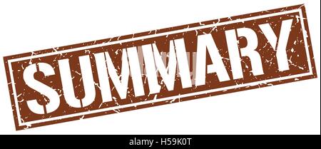 summary stamp. summary square grunge sign. summary Stock Vector Image ...