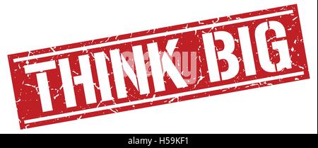 think big stamp. think big square grungy blue sign Stock Vector Image ...