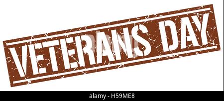 veterans day square stamp. veterans day grunge sign set Stock Vector ...