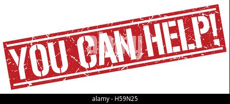 you can help square grunge stamp Stock Vector Image & Art - Alamy