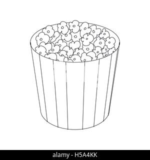 Popcorn in cardboard bucket icon, outline style Stock Vector Art ...