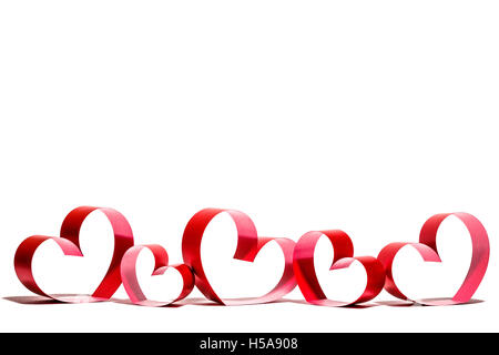 Ribbons shaped as hearts on white, valentines day Stock Photo - Alamy