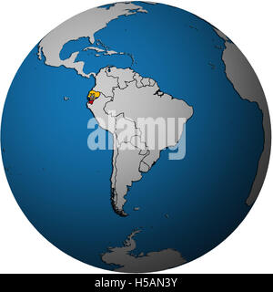 Flag on the map of Ecuador. Vintage Map and Flag of South American ...