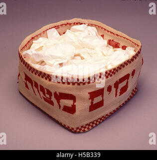 A Passover plate, an essential Jewish ceremonial object used during the ...