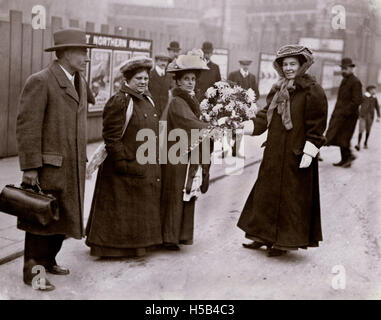 Emmeline Pethick Lawrence, Jennie Baines, Flora Drummond and Frederick ...