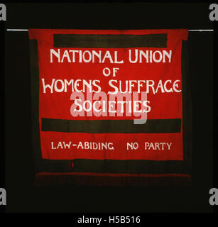 A suffrage banner from the early 20th century, likely used in the ...