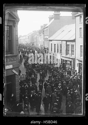 Main Street in Strabane, Northern Ireland, shown decorated for a ...