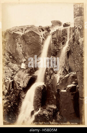The 'Black Waterfall' in Glenariffe, Northern Ireland, is a scenic ...
