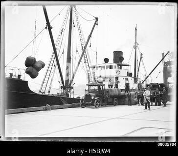 The photograph shows wool bales in the cargo hold of the MAGDALENE ...